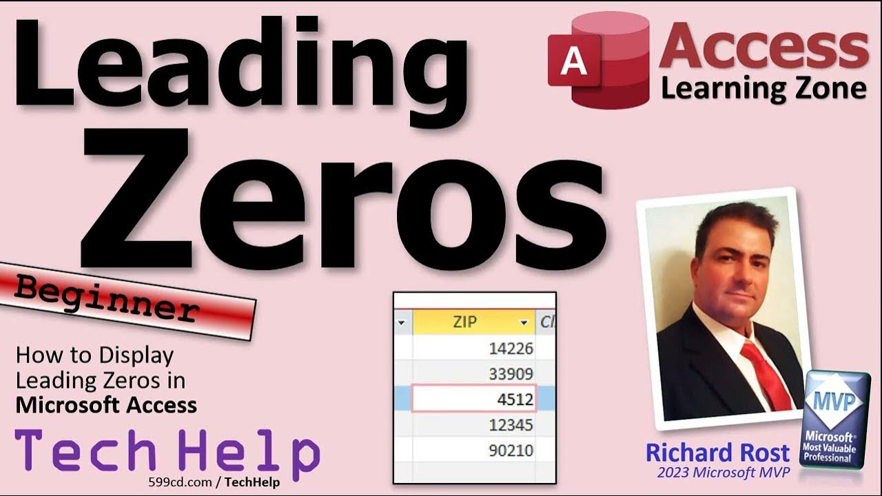 How to Display Leading Zeros on a Number in Microsoft Access - YouTube