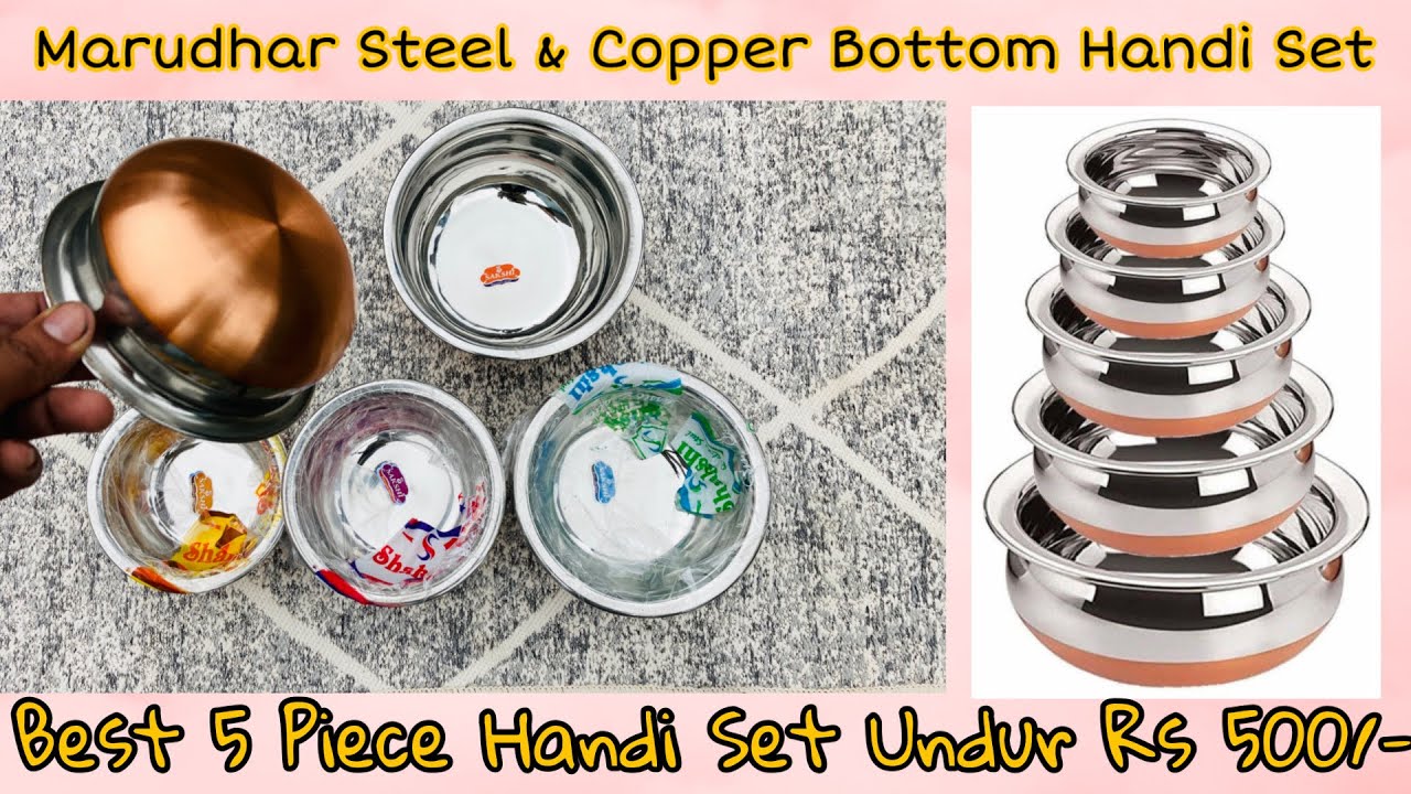 Marudhar Steel Handi Set With Copper Bottom - YouTube