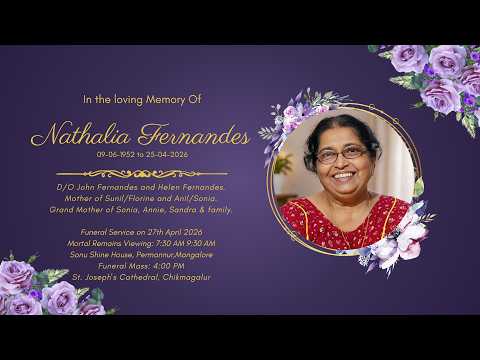 IN LOVING MEMORY OF - NATHALIA FERNANDES || LIVE STREAMING || 27 APRIL 2026