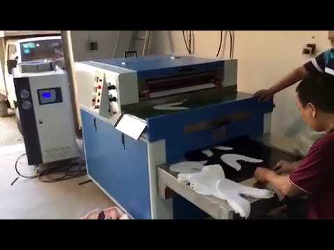 Automatic cooling fusing machine for shoes fusing press machine - YouTube