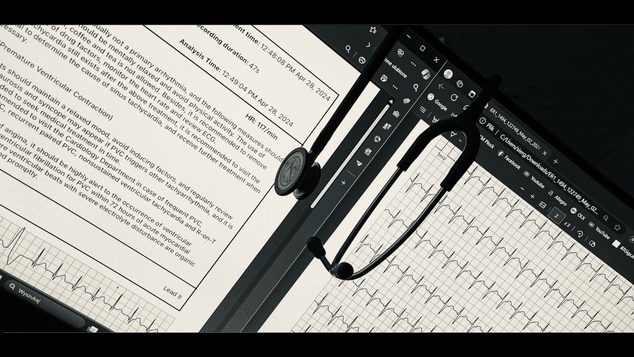 Male Heart Auscultation + ECG and BP monitoring /w Skips and Tachy [ECG ...
