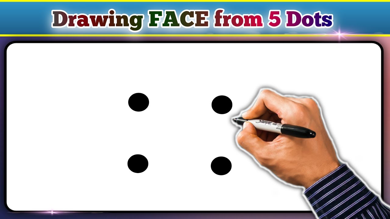 Drawing Face🧒 from 4 Dots | चेहरे का चित्र बनाइए | Face Drawing Easy ...