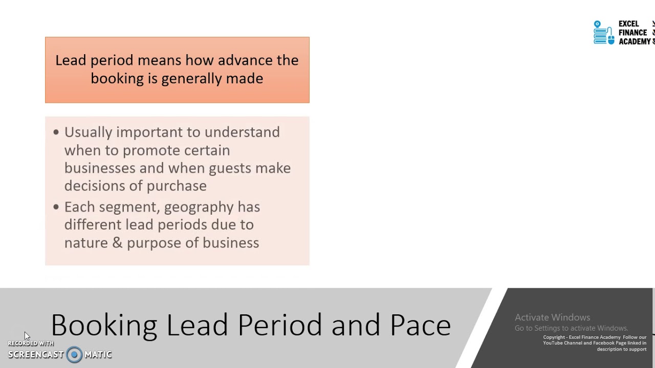Lecture 22 Booking Lead Period and Booking Pace Concepts - YouTube