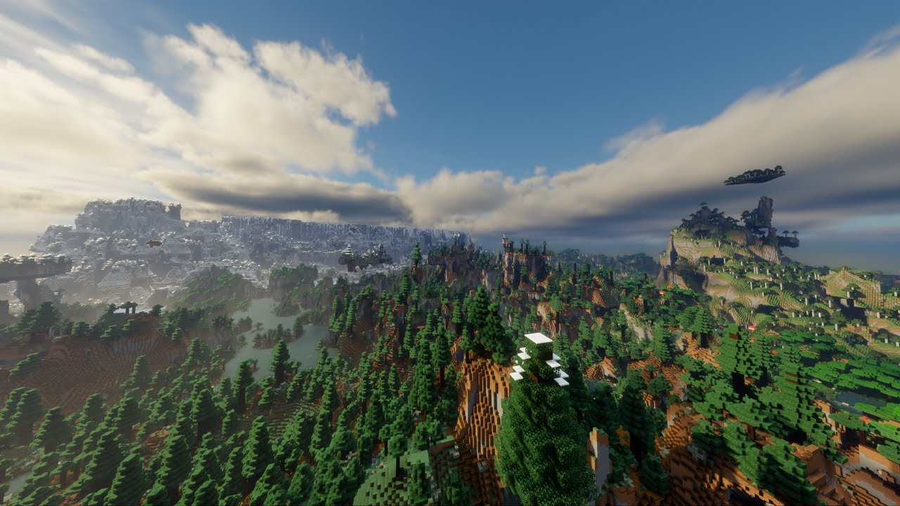 Minecraft Amplified world with extreme render distance! - YouTube