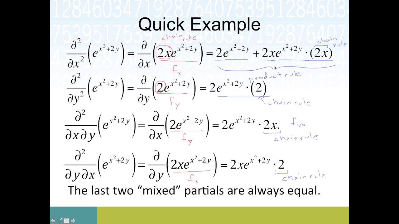 Second Partials and Chain Rule (Math 242 Sec 7.2 part 2) - YouTube