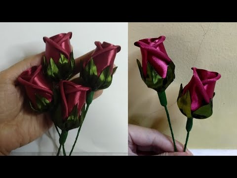 How to make rosebud satin ribbon | DIY
