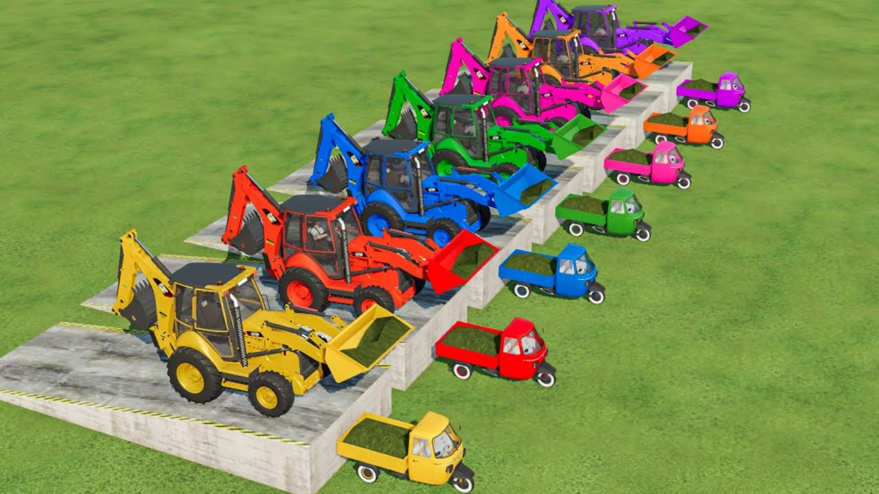 LOADER OF COLOURS ! JCB BACKHOE LOADER IN FS 22 | FARMING SIMULATOR 22 ...