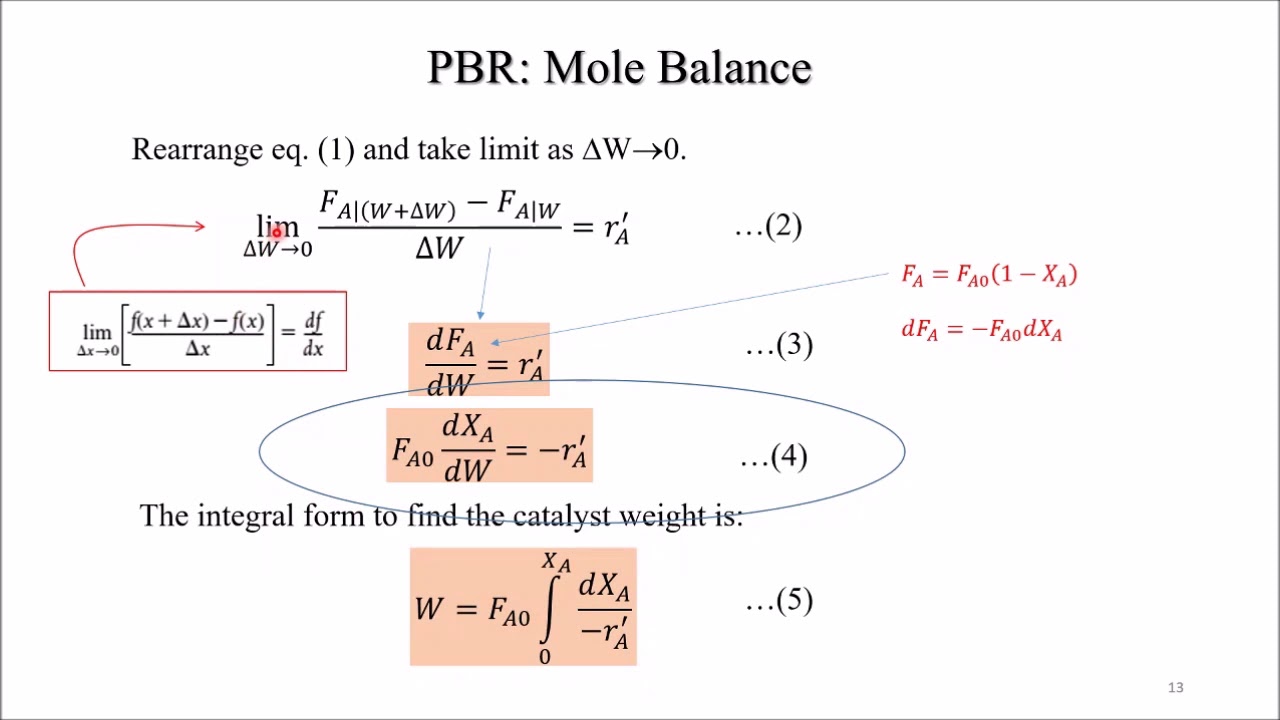 4 Packed Bed Reactor: MOLE BALANCE - YouTube