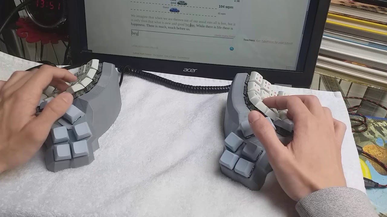 111WPM on a Dactyl Manuform with homerow mods and Colemak-DHM - YouTube