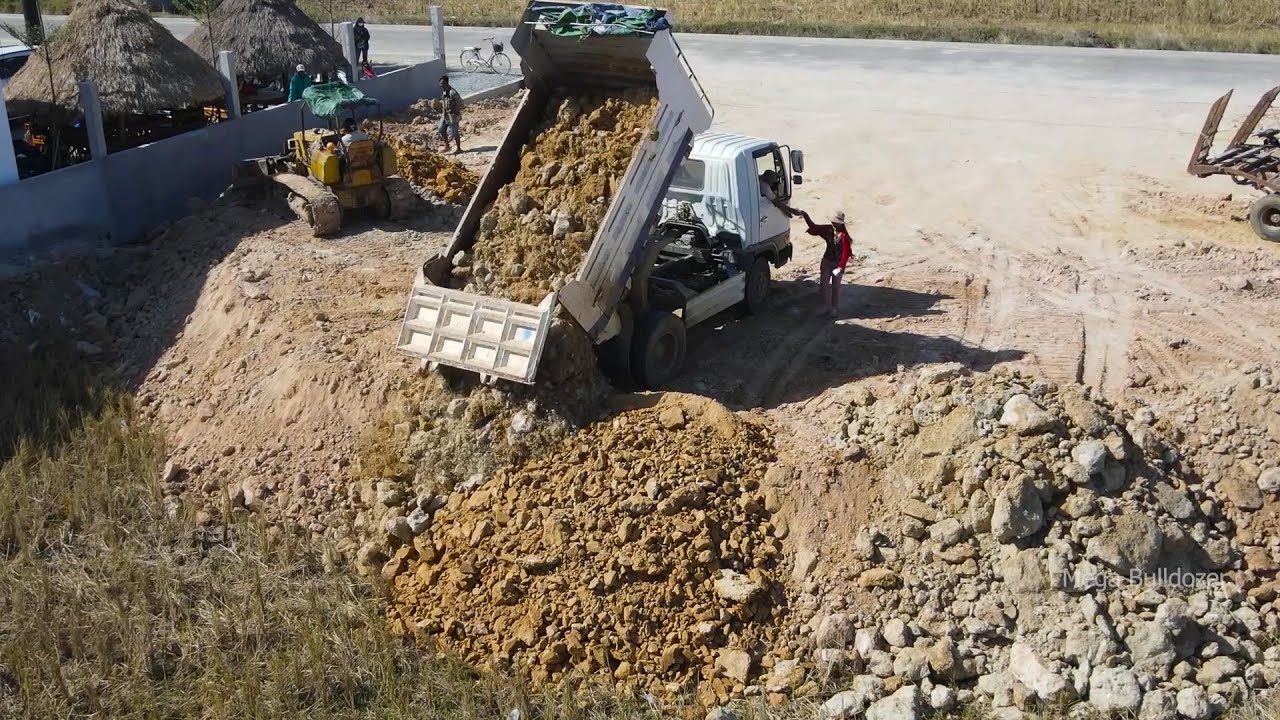 Fantastic mini dozer & Dump truck 5ton at work - YouTube