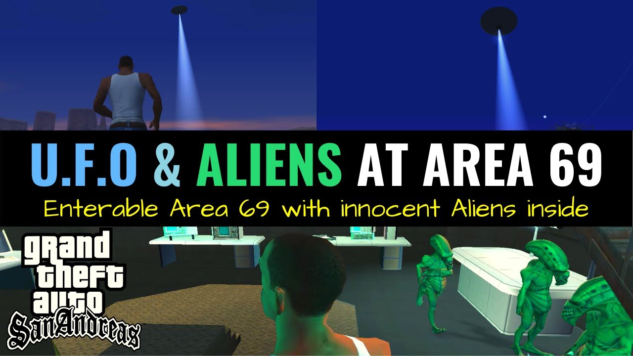 GTA SA Aliens in Area 69 Mod | UFO mod for GTA SA | How to get inside ...