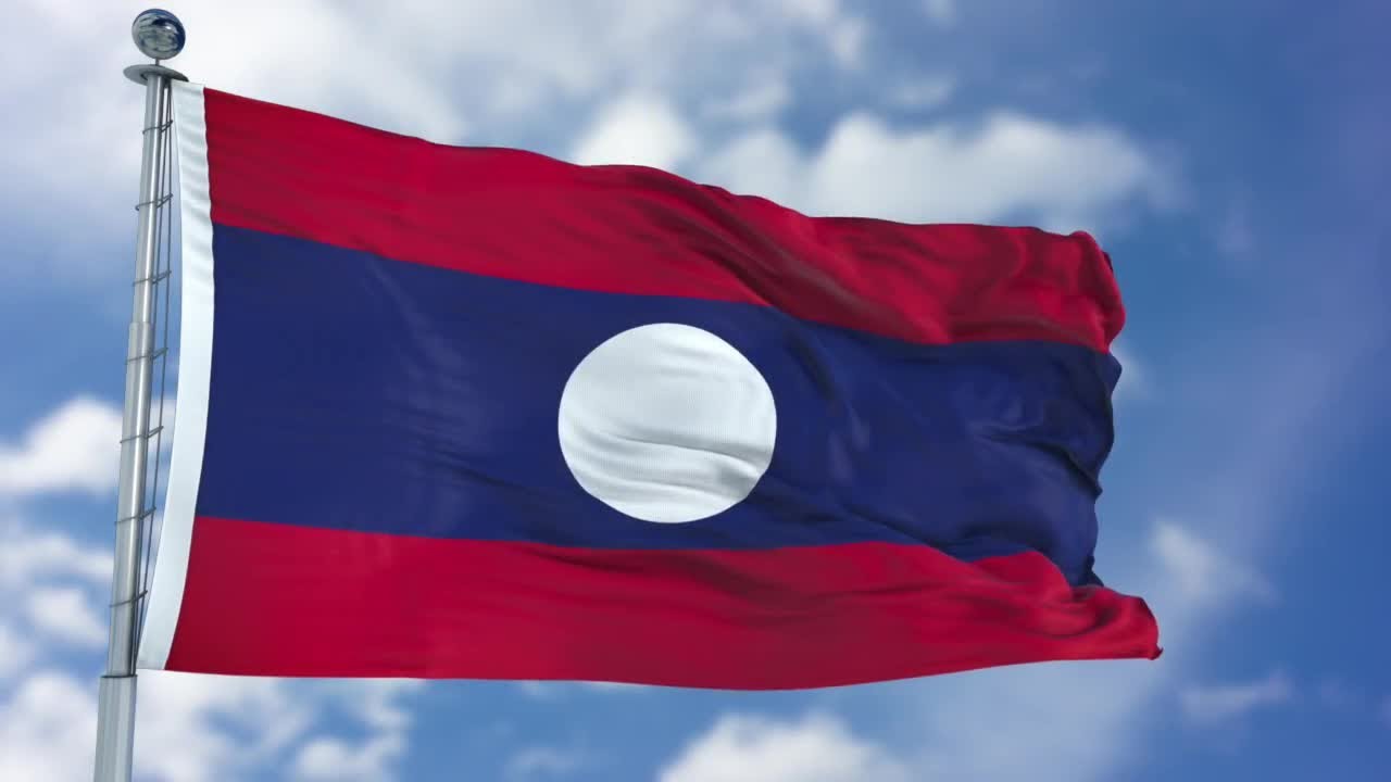Laos Flag Animation Stock Motion Graphics - YouTube