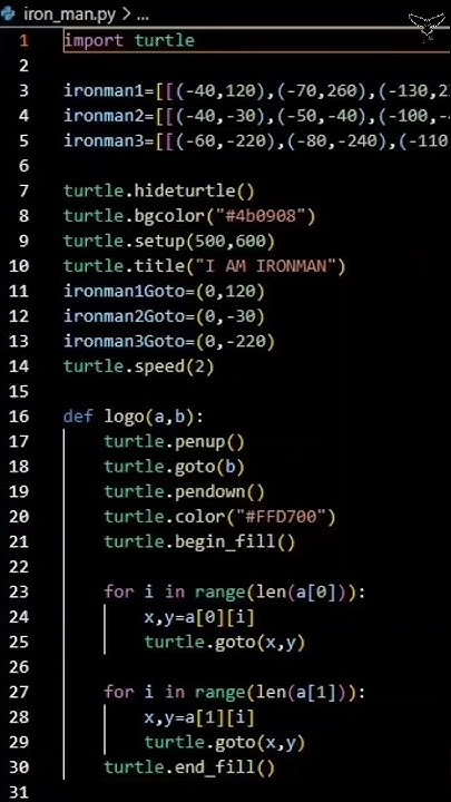 Making Iron-man mask by using Turtle in Python Language#shorts - YouTube