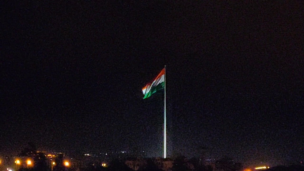 "Tiranga" Tallest Indian flag at 110 mts flag post and 9600sq ft wide ...