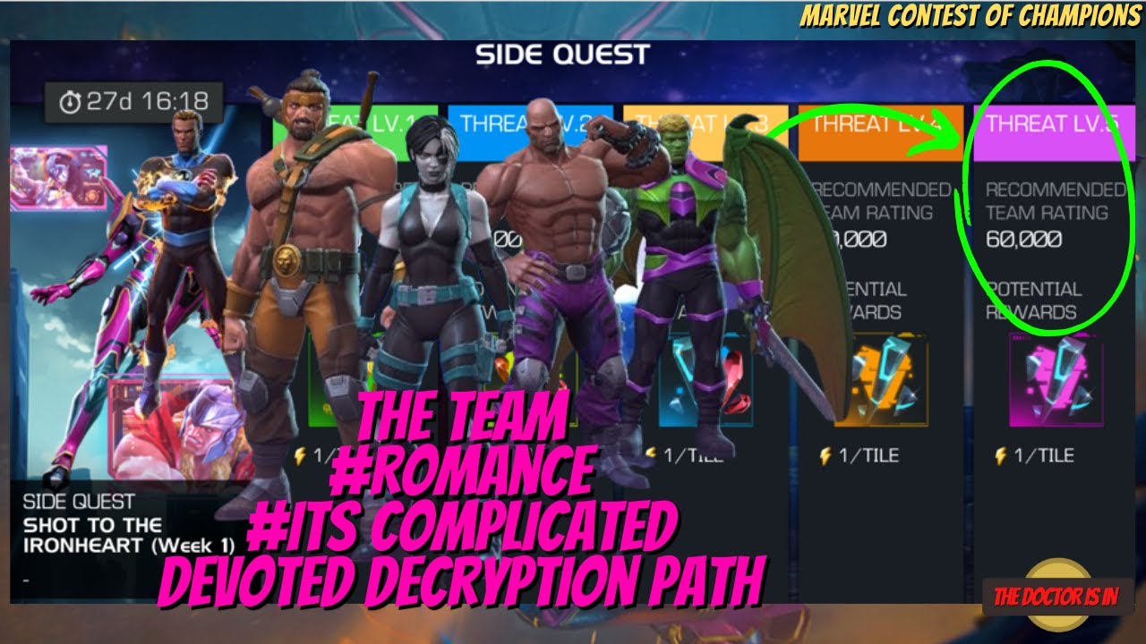 How To Beat Shot To The Ironheart Week 1 MCOC Side Quest Romance/Its Complicated Devoted ...