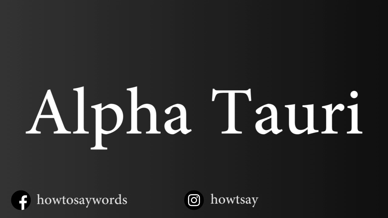 How To Pronounce Alpha Tauri - YouTube
