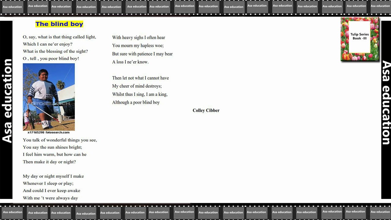 Poem 1 The Blind Boy (English - Tulip IV, JKBOSE, Grade 4) Easy ...