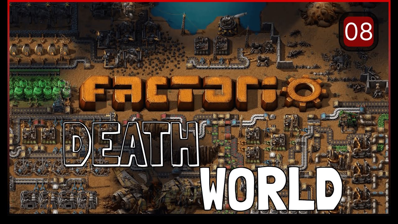 Factorio death world default - #8 - First biters attacks - YouTube