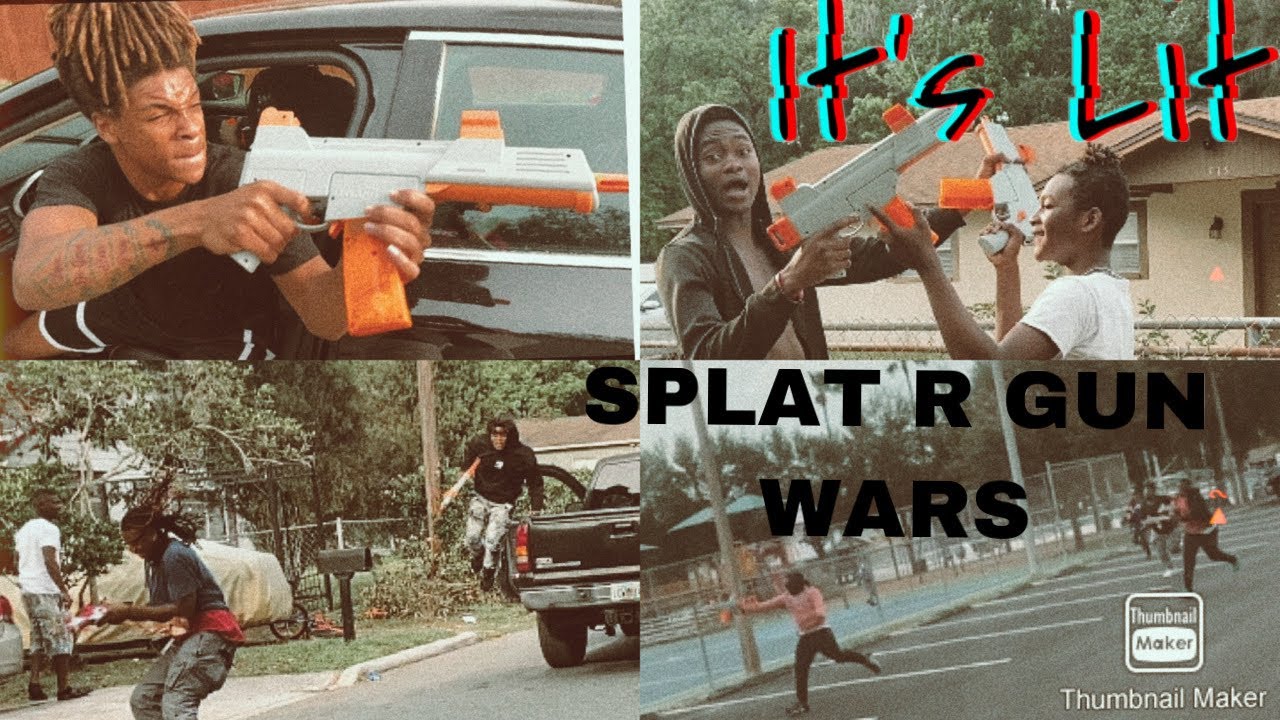 Splat R Guns war *in the hood* (part 1) #Hood #Splatrgun #fun #war ...