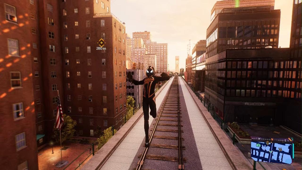 Getting hit by train physics in Marvel's Spider-Man 2 - YouTube