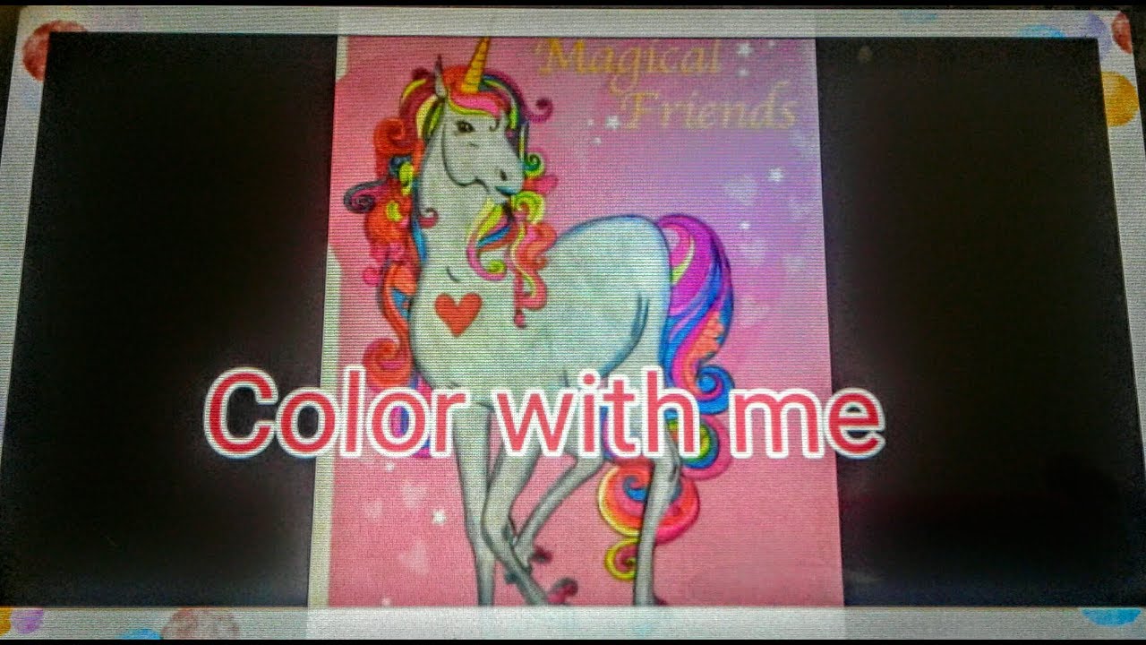 Unicorn coloring page / color with me 💞 - YouTube
