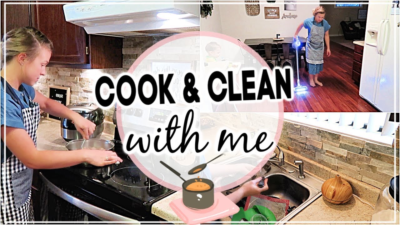 COOK AND CLEAN WITH ME 2019 // CLEANING MOTIVATION // EASY DINNER ...