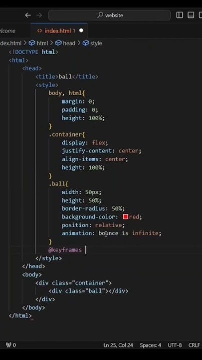 Bouncing Ball using HTML CSS Web Development #html #css #webdevelopment #website #javascript ...