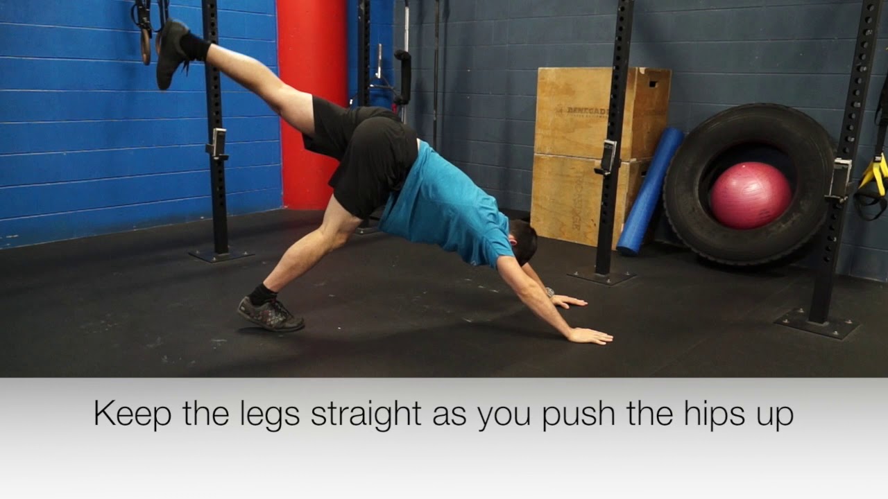 Single-leg downward dog + spiderman - YouTube