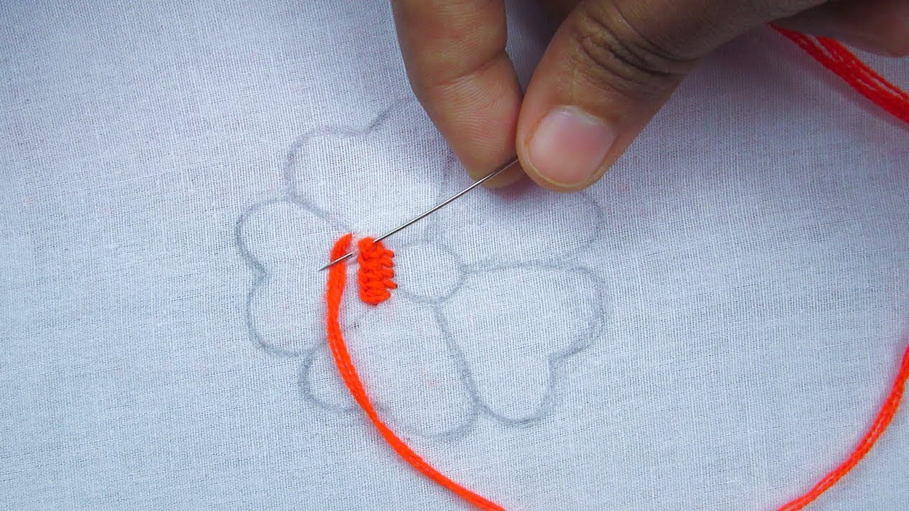 Hand Embroidery, Detached Buttonhole Stitch Flower, Easy Flower ...