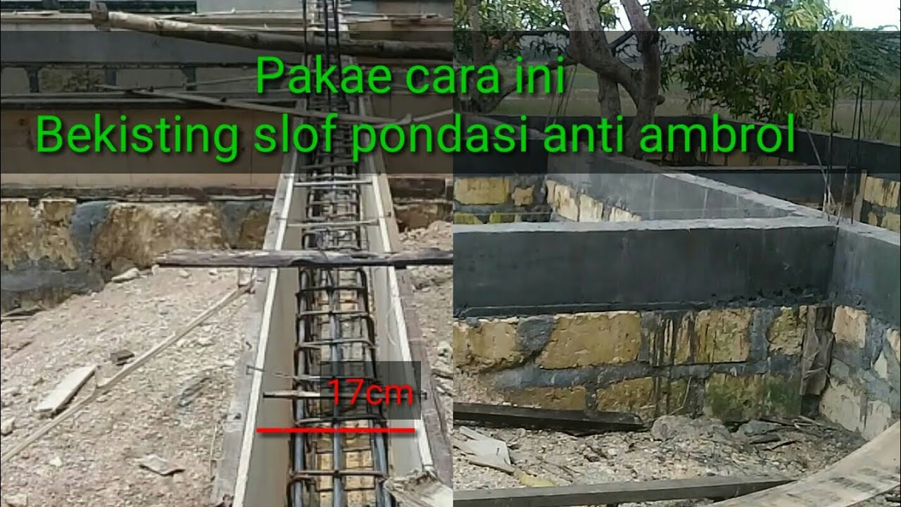 masang bekisting slof pondasi - YouTube