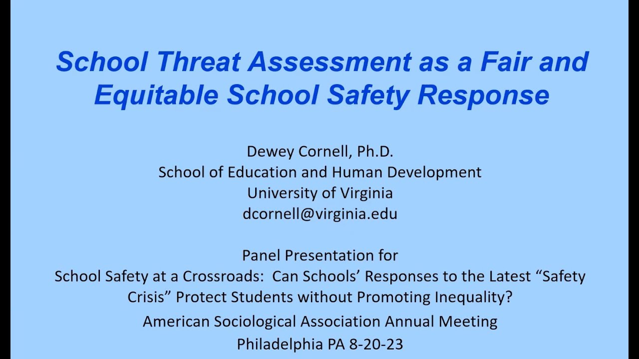 School Threat Assessment as a Fair and Equitable School Safety Response ...