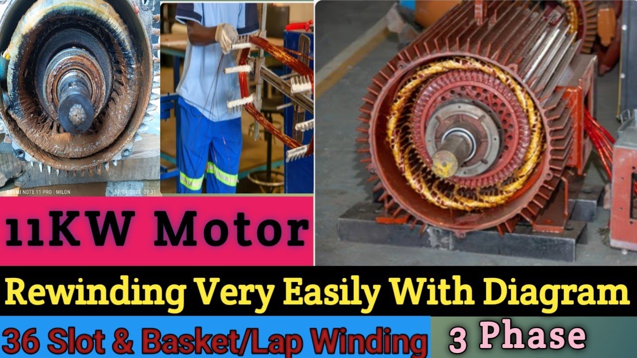 11KW 36 Slot 3 Phase Induction Motor Rewinding Tutorial. How To ...