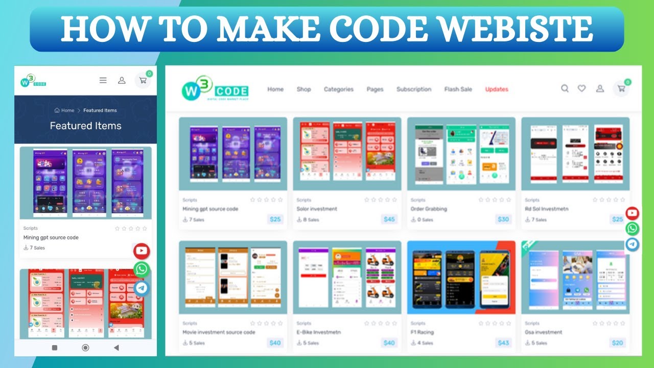 Source code selling website, how to make Digital - YouTube