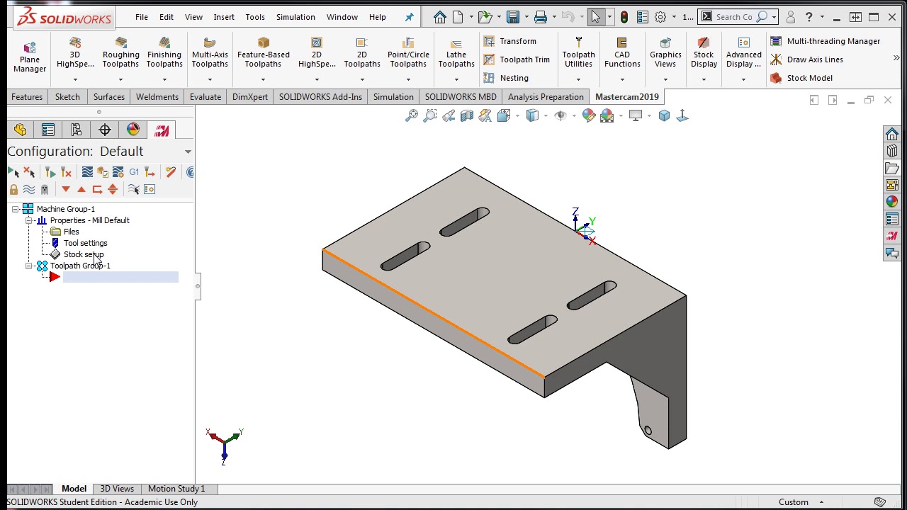 61 - Mastercam for SolidWorks - Orienting STL Stock Model - YouTube