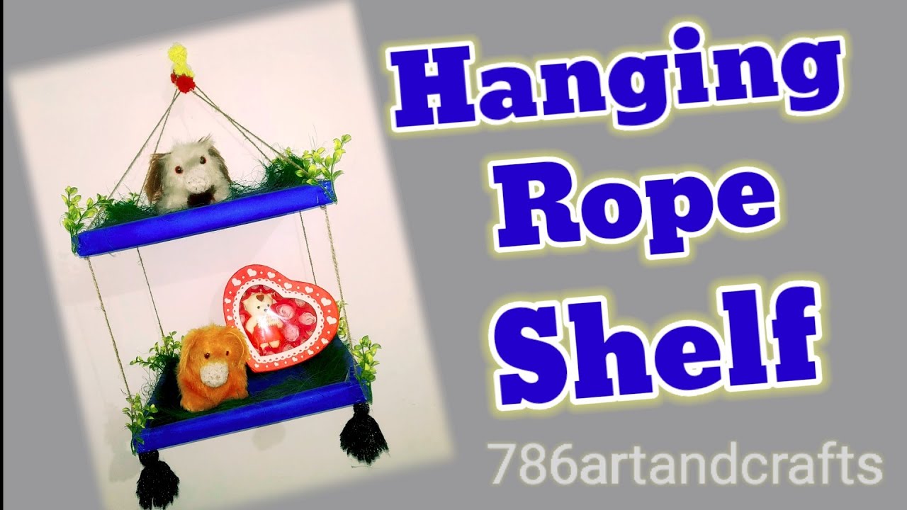 Hanging rope shelf | Waste material craft idea | best out of waste ...