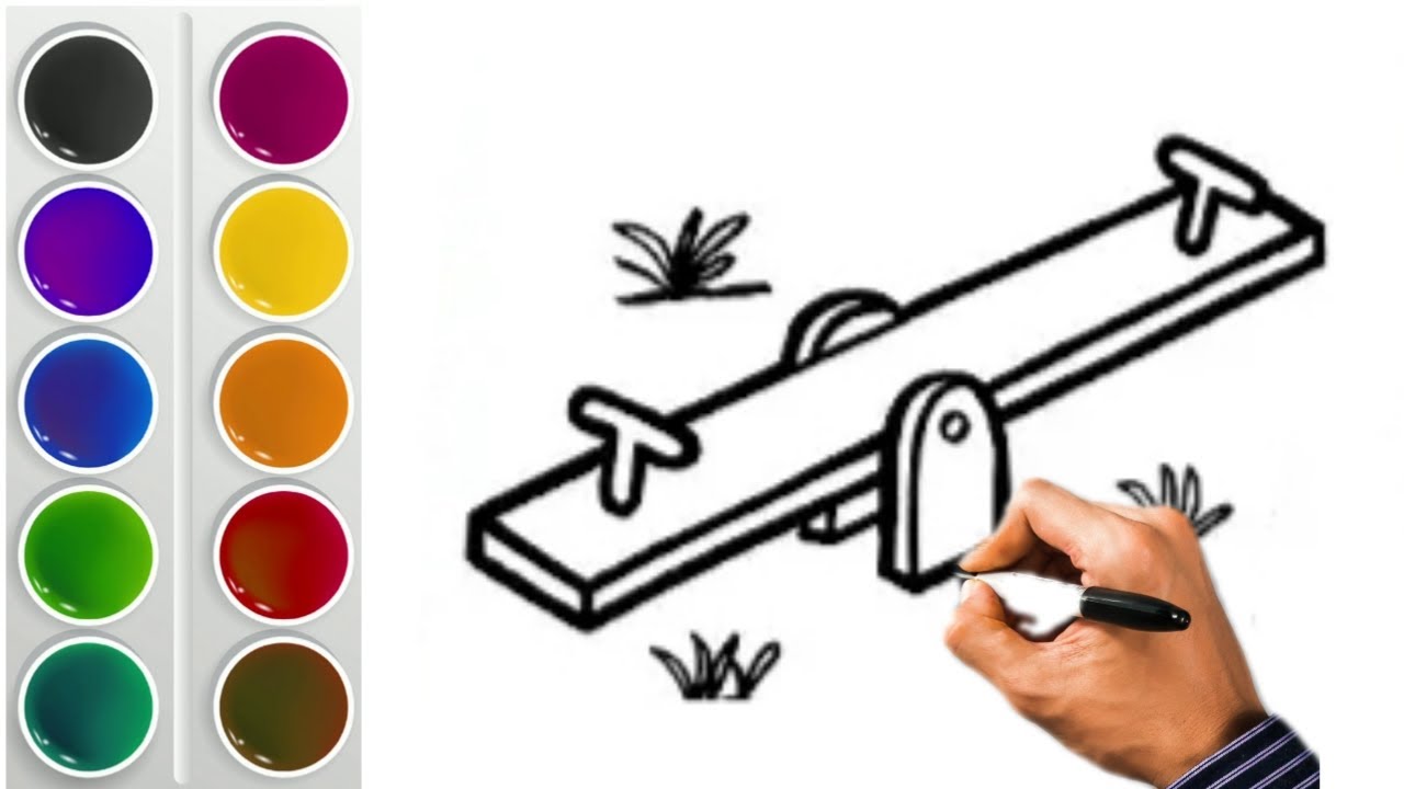 How to draw a seesaw - Easy Drawing Tutorial @Drawingandcolour1 - YouTube
