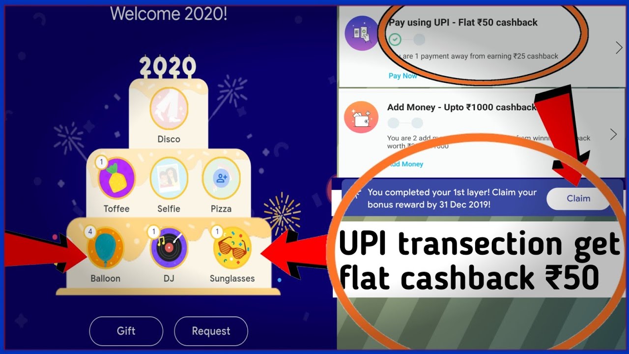 Paytm all User UPI offer ₹50cashback for all || Google pay HNY Scratch ...