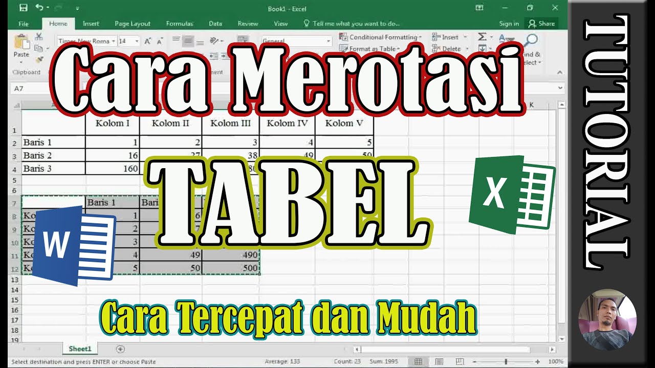Cara Rotasi Tabel Dengan Cepat Dan Mudah - YouTube