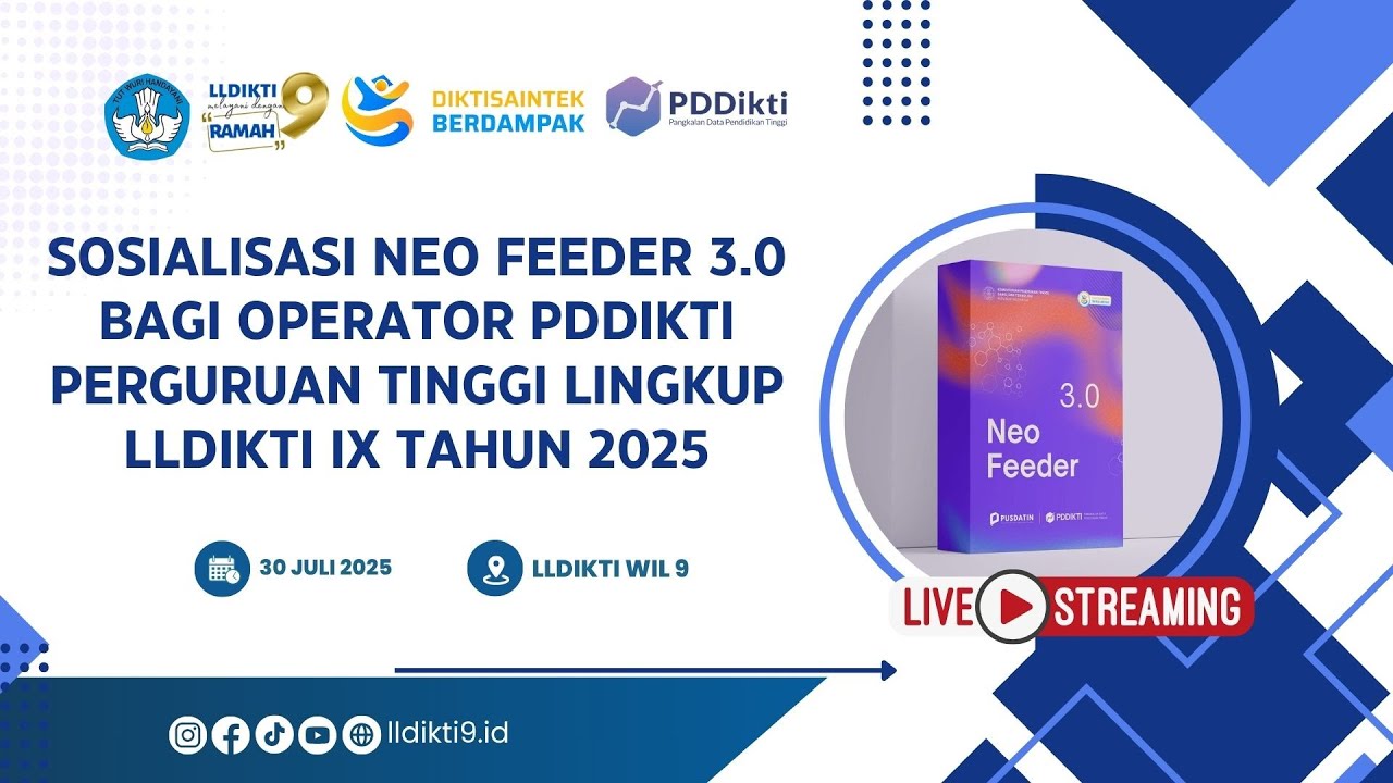 SOSIALISASI NEO FEEDER 3.0 BAGI OPERATOR PDDIKTI PERGURUAN TINGGI ...