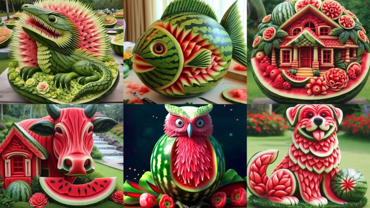 watermelon animal designs/ fruit amazing art/ watermelon animal ...
