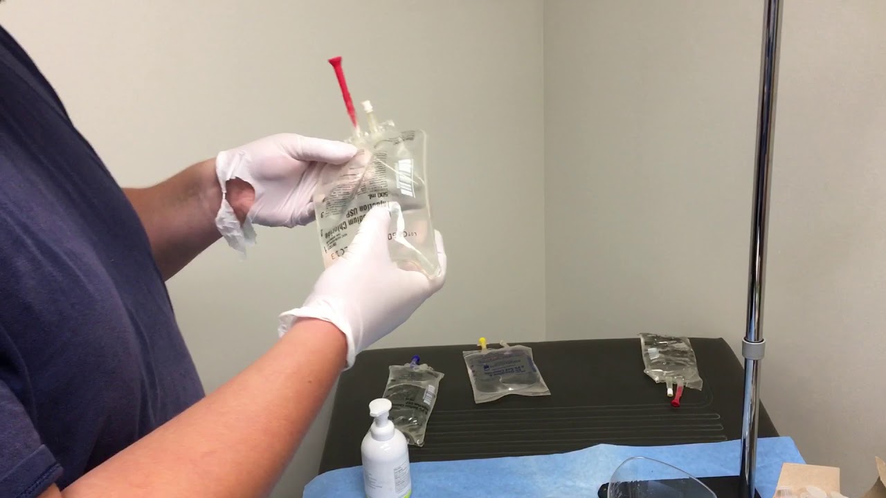 IV priming line checkoff - YouTube