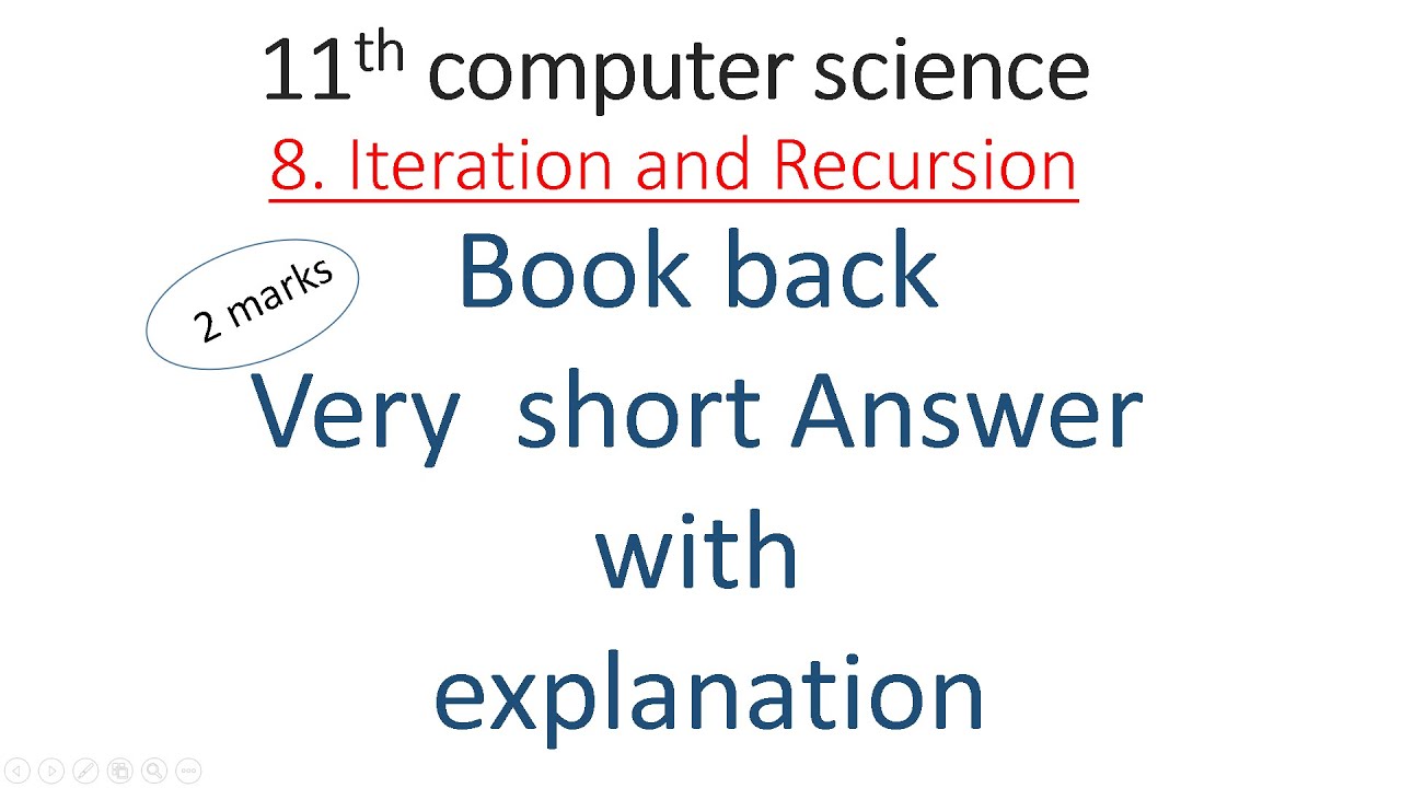 11th Computer Science Chapter 8 Very Short Answer book Back Answer 11th Computer Science Chapter 8 Very Short Answer book Back Answer