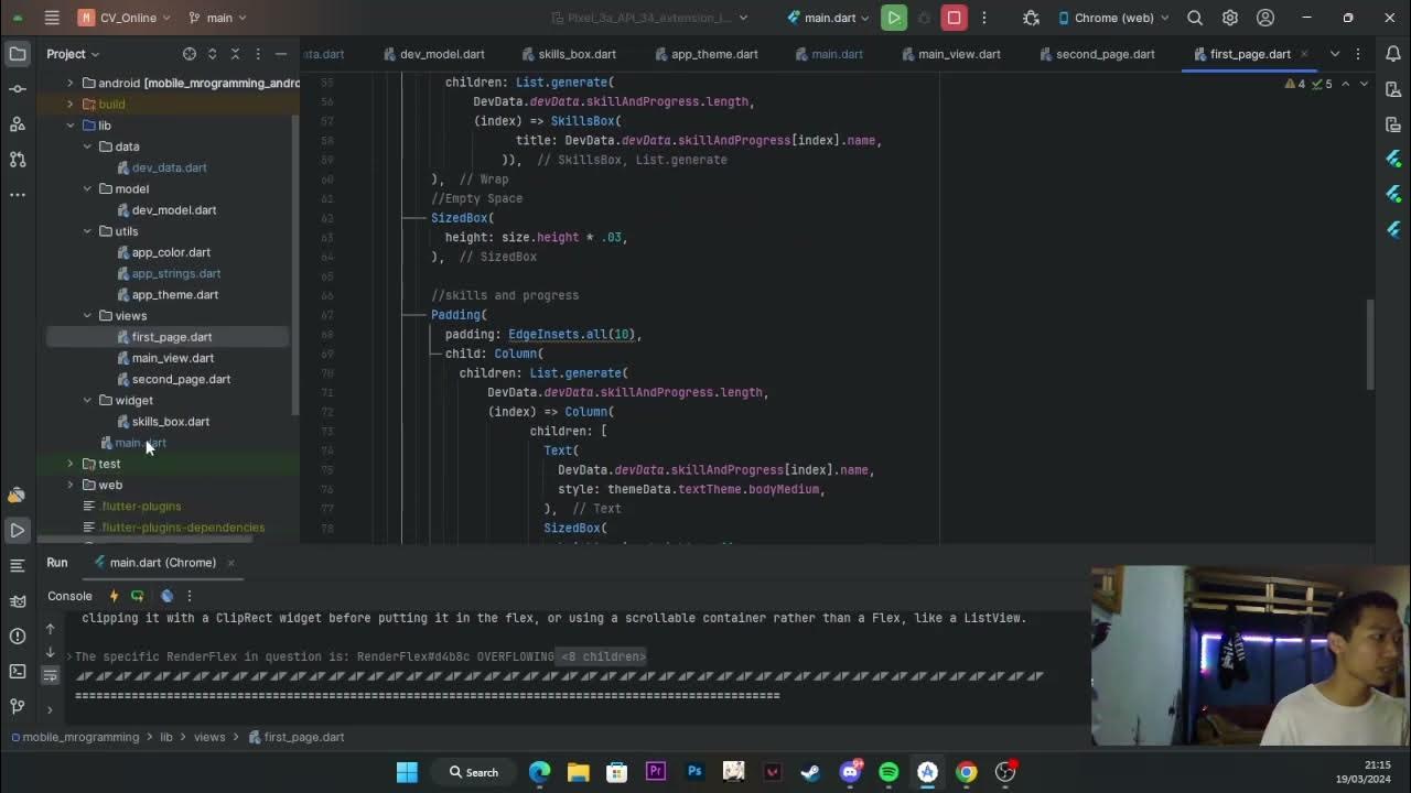 Mobile Resume Menggunakan Flutter pada Android Studio - YouTube