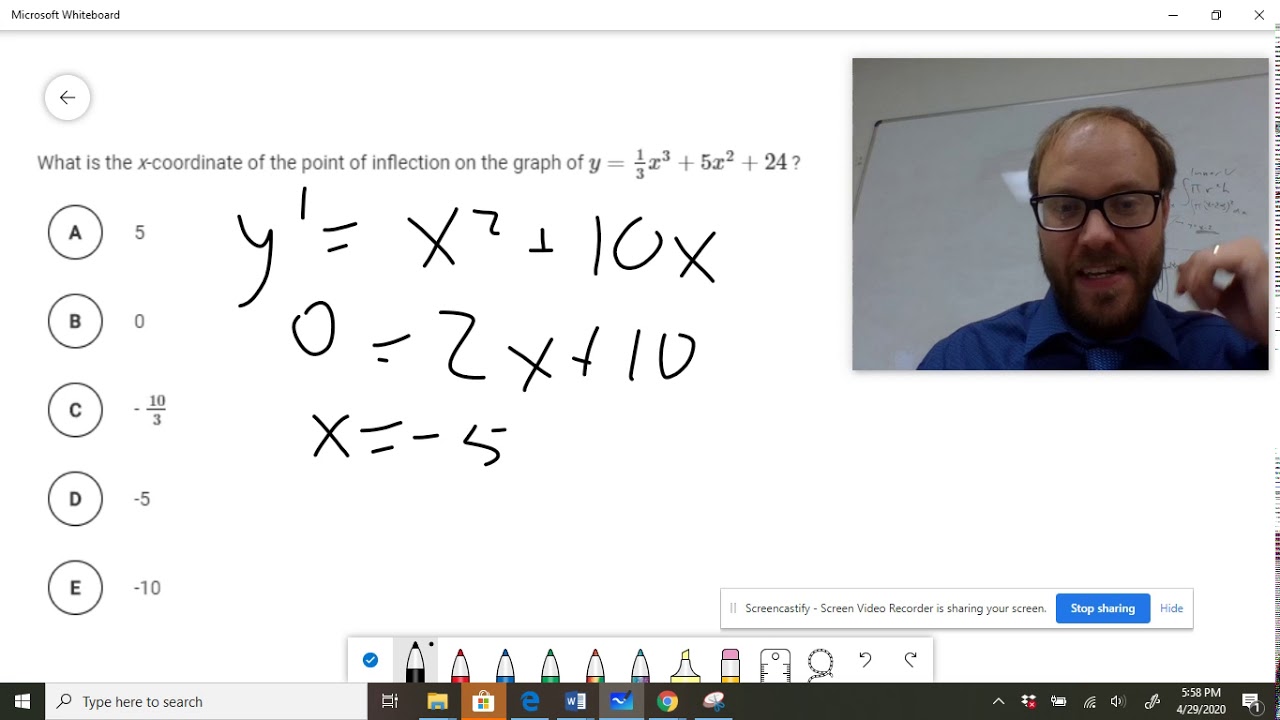 Identifying Inflection Points Using an f" Number Line - YouTube