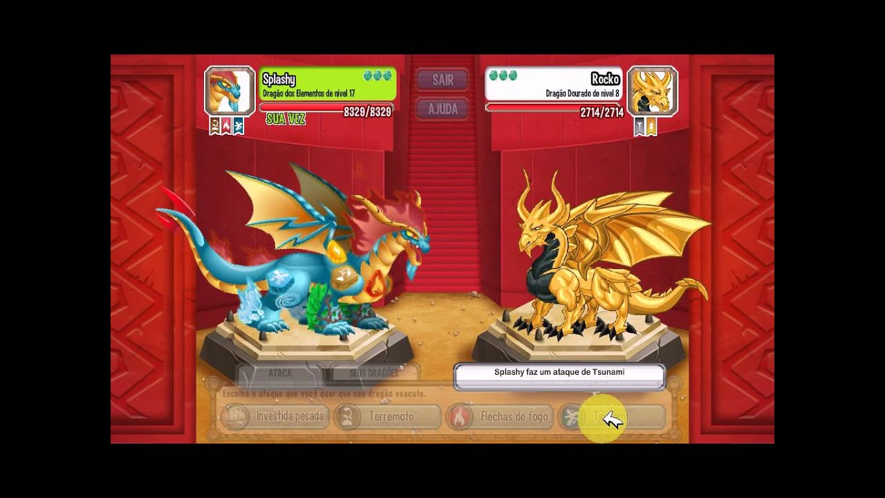 BATALHA COM O DRAGÃO ELEMENTOS NO DRAGON CITY - YouTube
