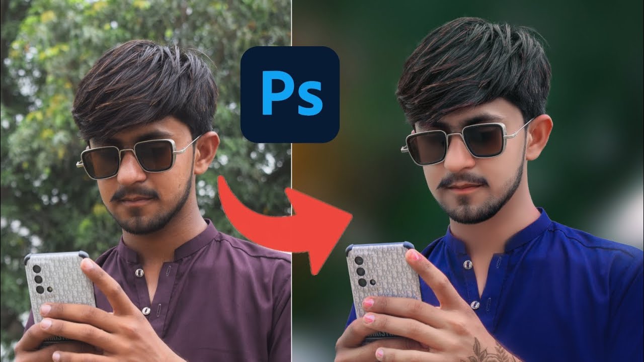 Photoshop simple background blure - YouTube
