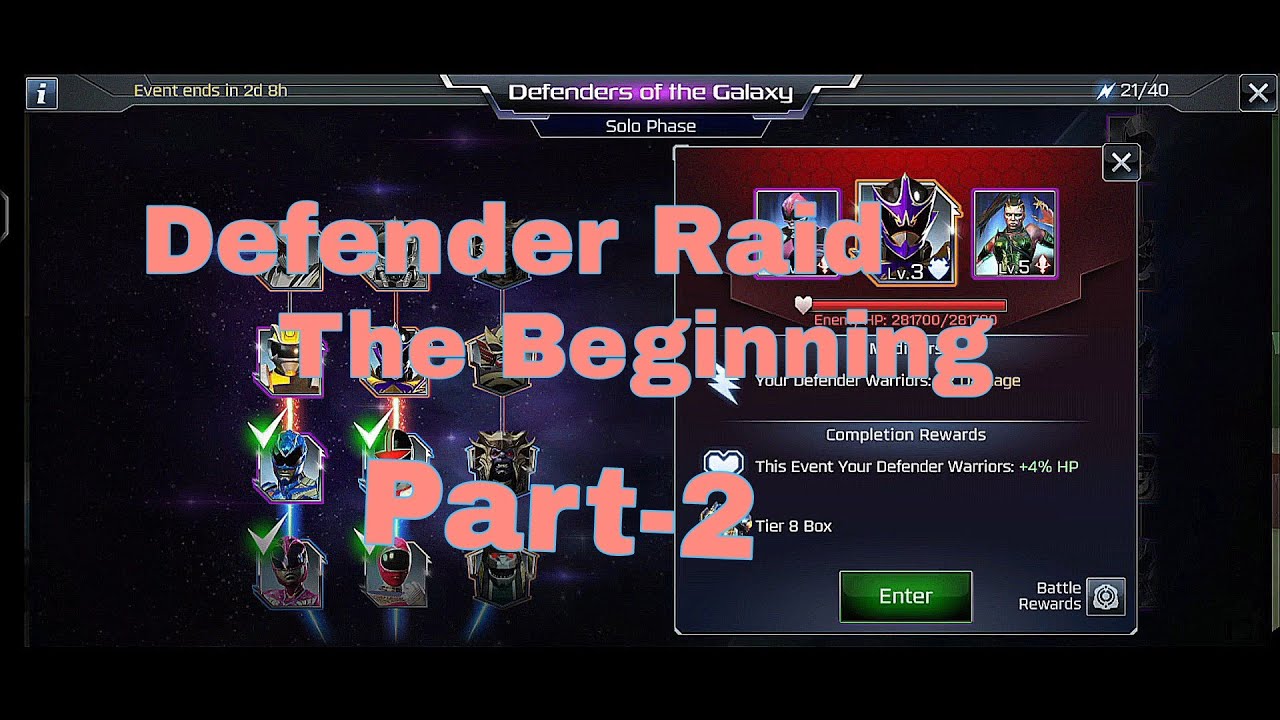 Power Rangers Legacy Wars~The Beginning~Defender Raid - YouTube