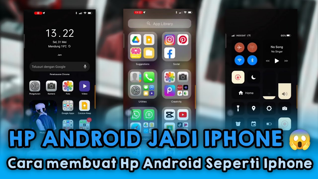 CARA MENGUBAH TAMPILAN HP ANDROID MENJADI IPHONE FULL - YouTube