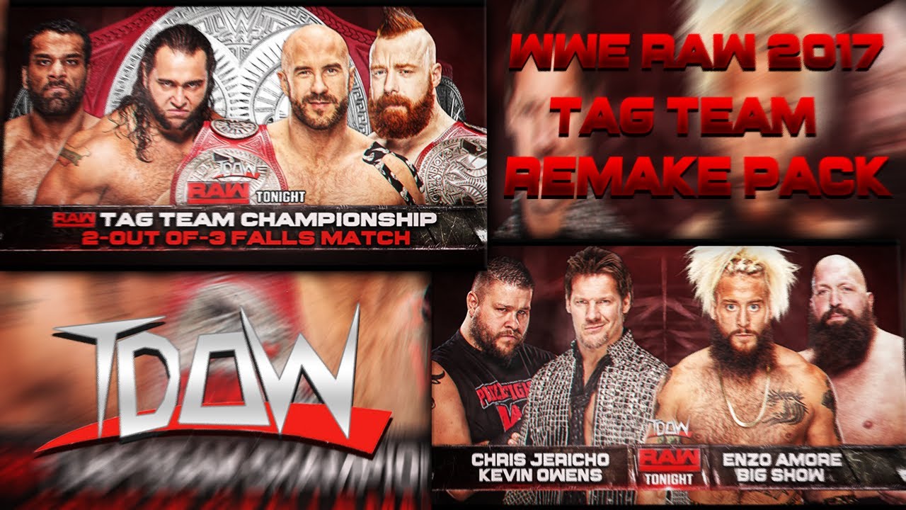 WWE RAW 2017 TAG TEAM MATCH CARD REMAKE PSD Y PARTES BY Jika - YouTube