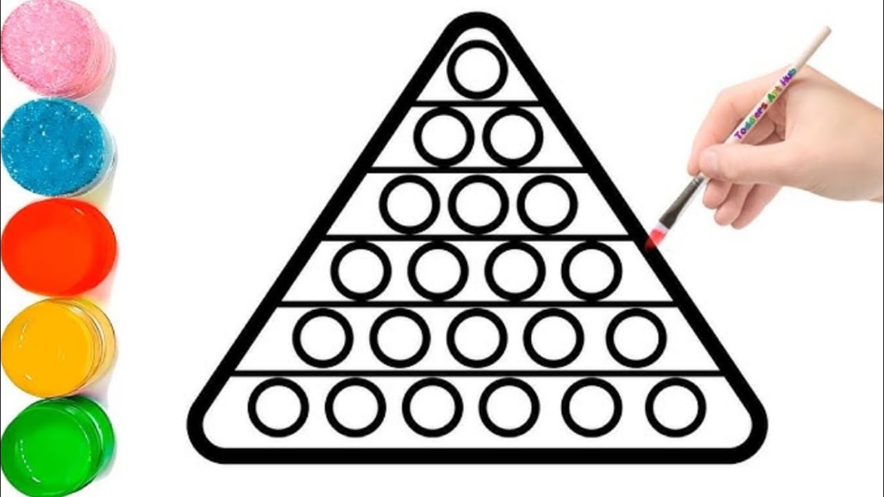 How to Draw a POP IT Triangle with Rainbow Colors for Kids, Toddlers ...